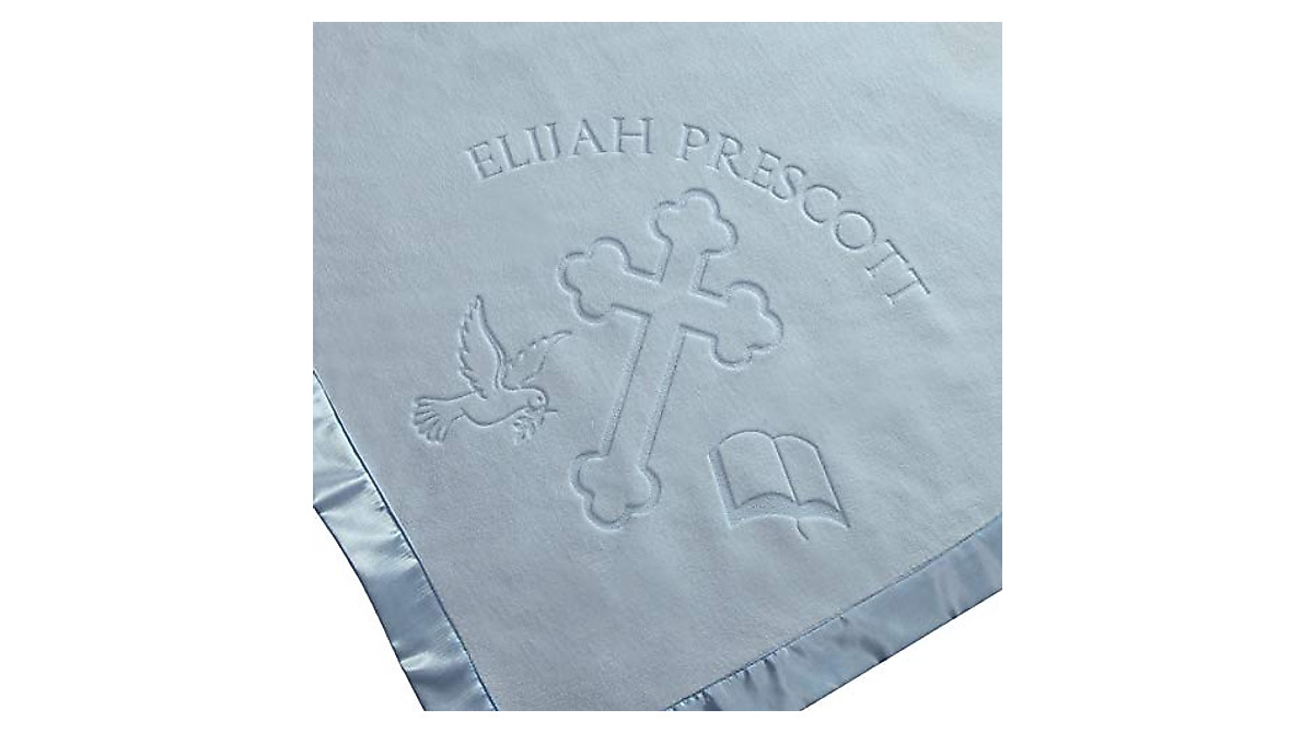 Personalized Baptism Baby Blanket for Boys - Custom Christening Gift