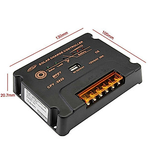 DIGISHUO Pure MPPT 10A/20A Solar Charger True MPPT 12V/24V Controller Panel Regulator DC 5V with USB True 97% More Efficiency Value (Pure MPPT 20A)