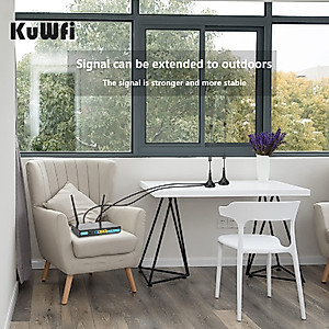 KuWFi 4G LTE Router with SIM Card Slot, Unlocked 4G WiFi Router with External Antennas, Industrial Wireless CPE Internet Routers for Home/Office, Work with AT&T and T-Mobile