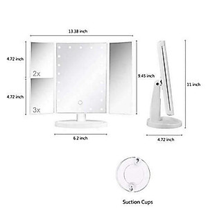 FQYYDD Illuminated Makeup Mirror Usb Portable Led Light Makeup Mirror Folding Mirror