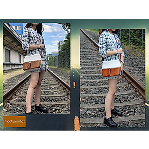 modamoda de - T159 - ital shoulder bag Shoulder bag made of leather, color: mustard yellow