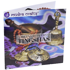 Meditation Bell - Tingsha Cymbals with Straps - Meditation Chime Tibetan Bell for Healing Yoga Meditation in a Box by Mudra Crafts, Tibet Mantra 2.5 Inches