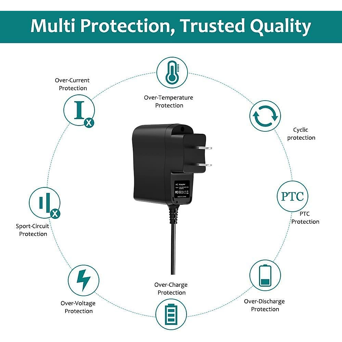 J-ZMQER AC Adapter Compatible with Texas Instruments TI-Nspire CX Graphing Calculator Power Supply