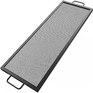 VEVOR Rectangle Fire Pit Grate, X-Marks Rectangle Grill Grate, Black Steel Fire Grate, Fire Pit Cooking Grate with Handles, Fire Grill Grate for Fire Pit, (44 x 15-inch)
