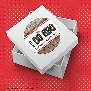 I Do BBQ Engagement Party Thank You Sticker Labels, 40 2" Party Circle Stickers by AmandaCreation, Great for Party Favors, Envelope Seals & Goodie Bags