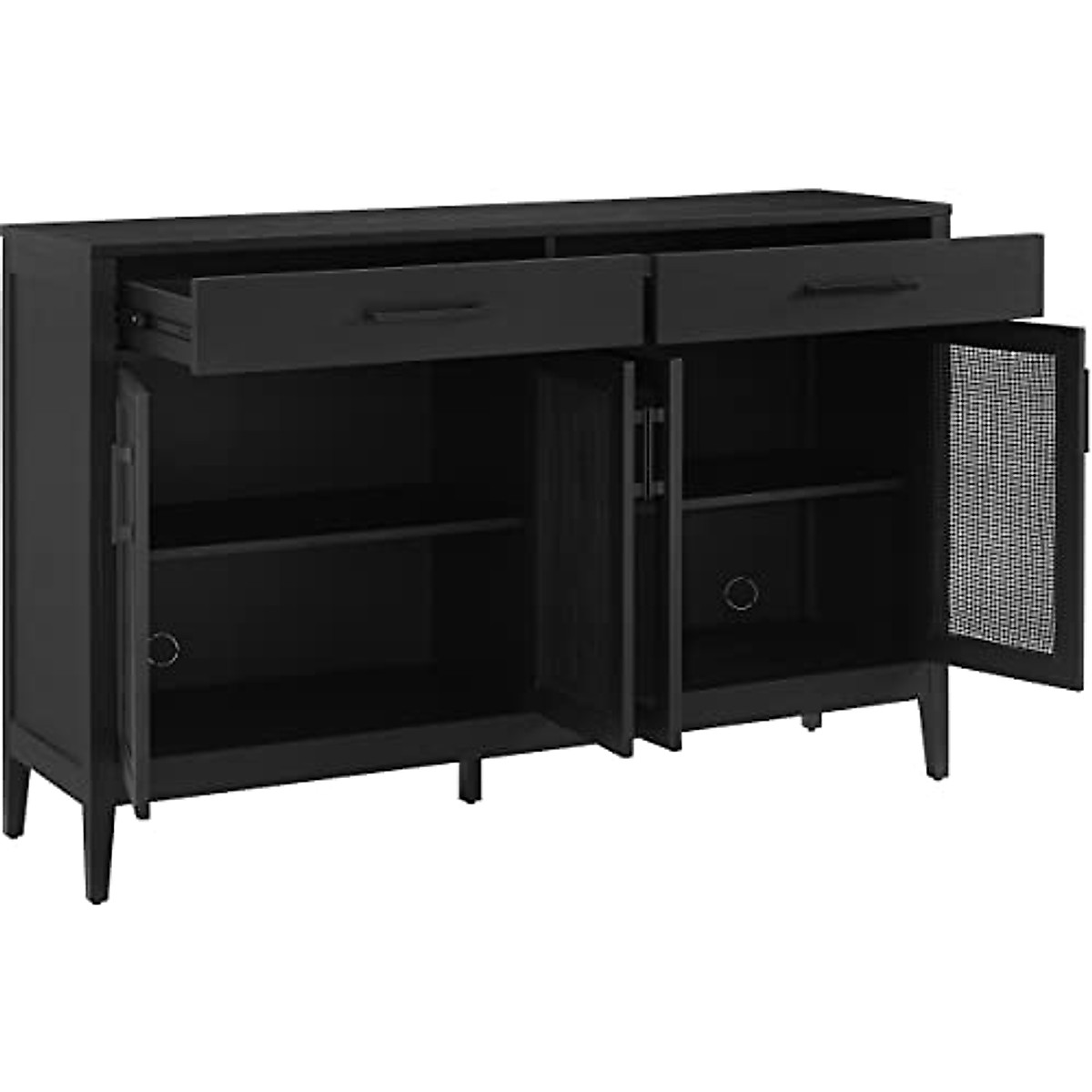 Crosley Furniture Milo Modern Sideboard Buffet Cabinet with Storage Cabinets and Drawers, Kitchen, Dining, Black