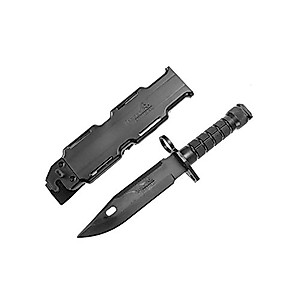 Lancer Tactical M9 Rubber Dummy Blade Lightweight Compact Disarm Dummy Trainer Knife Scale ABS Anti-slip Handle w/Sheath(Black)