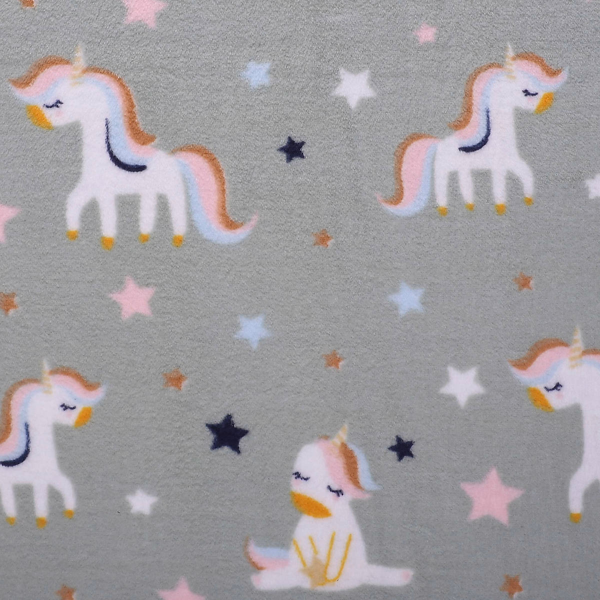 Mook Fabrics Fleece Flannel 2 Sided DP308 Unicorns, Sage Cut by The Yard