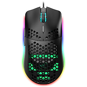 Gojiny Wired Gaming Mouse, USB Wired Gaming Mouse 6- Key Macro Programming Mouse 6400DPI Gaming Mouse for PC Laptop Desktop