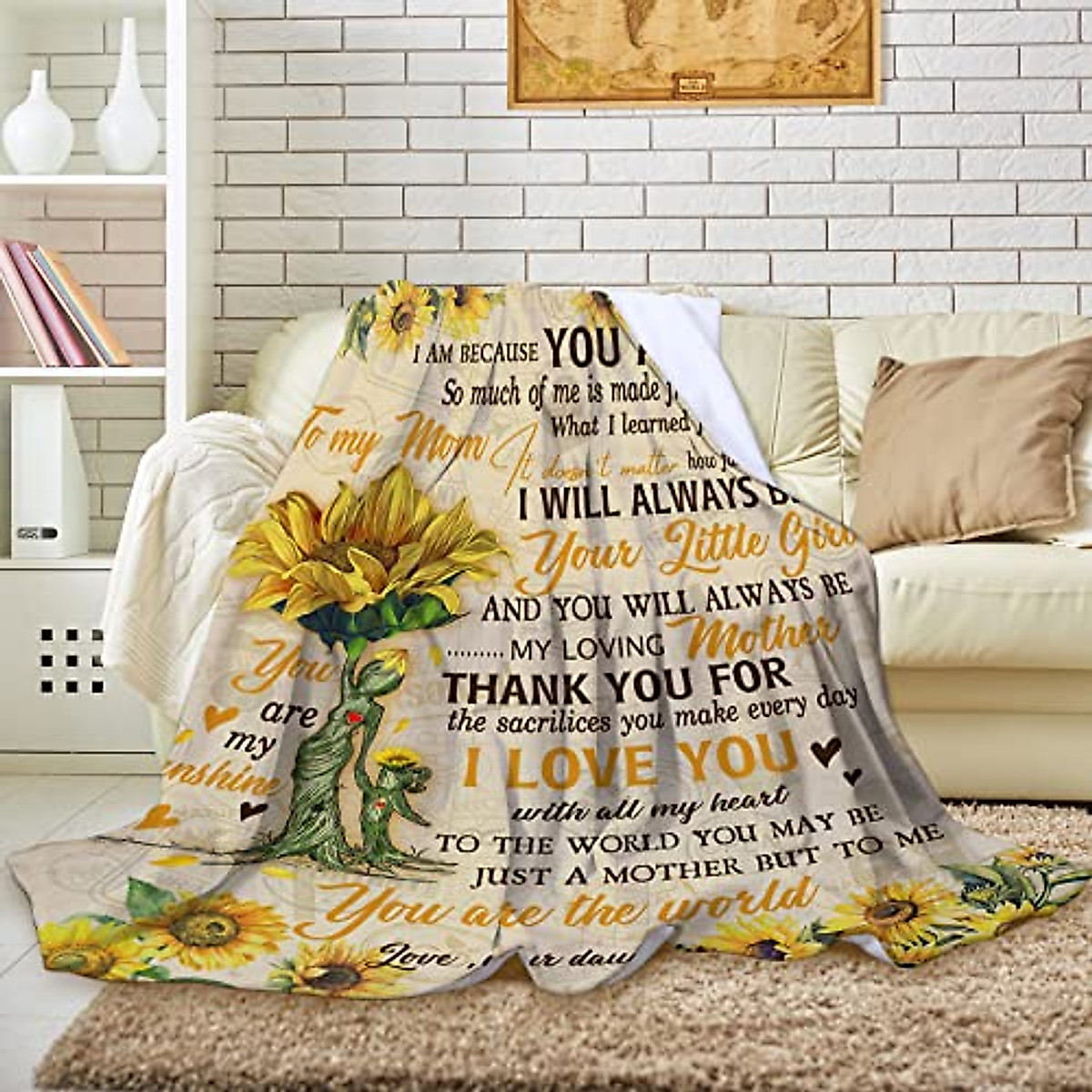 Miryoku Mom Blanket,Gifts for Mom from Daughter,Blanket for Mom Gifts,to My Best Mom Ever Blanket Dear Mom Birthday Gift, I Love You Mom Blanket as Presents from Son-50 × 60"