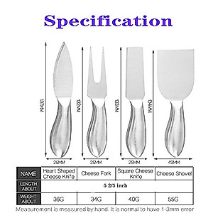 Enwinner 4 pcs Cheese Silcer Stainless Steel Buffet Colander Serving Cutter Fork Knife (Stainless Steel)