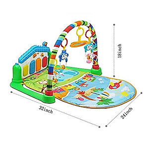 Life-Tandy Baby Kick and Gym Play Mat Lay & Play 3 in 1 Fitness Music and Lights Fun Piano Girl Boy
