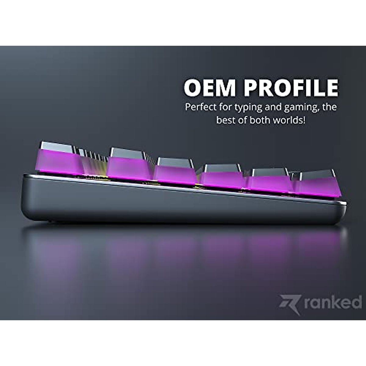 Ranked Pudding v2 PBT Keycaps | 145 Double Shot Translucent ANSI US & ISO Layout | OEM Profile for Full Size, TKL, 75%, 65% and 60% RGB Mechanical Gaming Keyboard (Black)