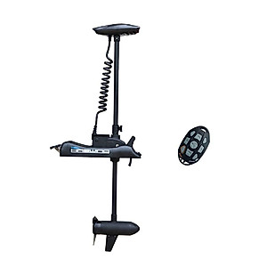 AQUOS Haswing Black 12V 55LBS 48inch Electric Bow Mount Trolling Motor with Remote Control for Inflatable Boat Kayak Bass Boat Aluminum Boat Fishing, Freshwater and Saltwater Use