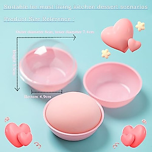 HANLAYYDS 50 Clear Plastic Mini Packaging Boxes Clear Plastic Cupcake Container with Dome Lids for Wedding Birthday Cheese Pastry Ice Cream Balls Dessert Cake (A Pink)