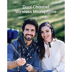 HCZ Wireless Lavalier Microphone for iPhone iPad with Charging Case, Plug-Play 7-Hour Battery, Noise Cancellation, 2 Pack Wireless Lapel Mic for Video Recording Podcast Vlog YouTube