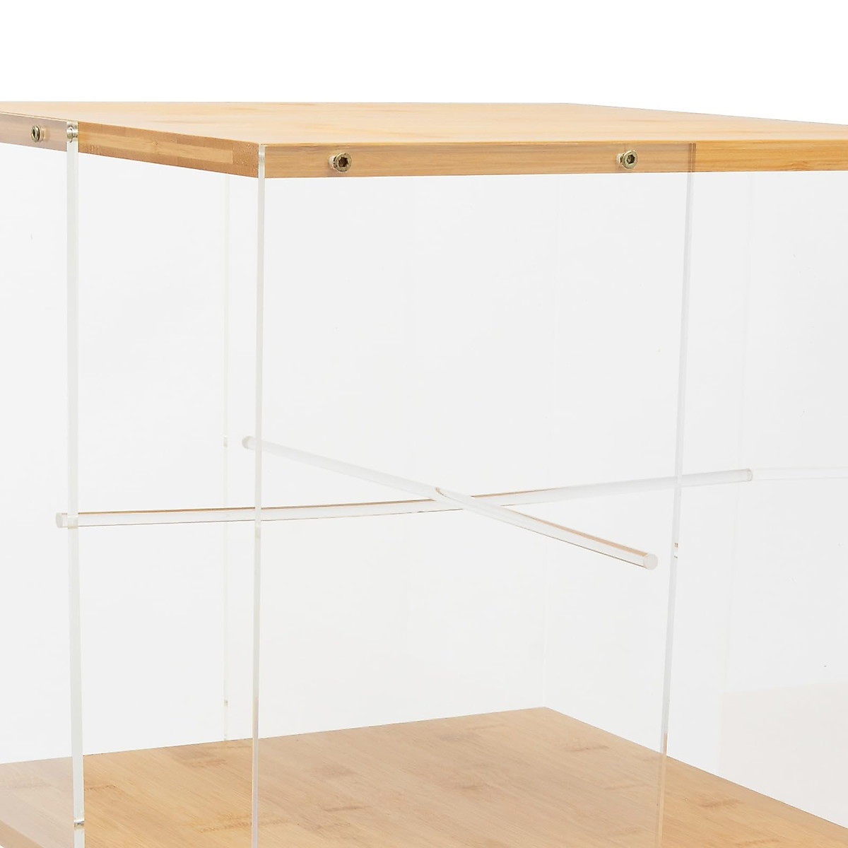 HAPPCUCOE 3 Tier Acrylic Rotating Bookshelf,360 Revolving Bookcase Floor Standing Acrylic Bookcase, Swivel Bookcase for Study Rooms, Offices, Classrooms