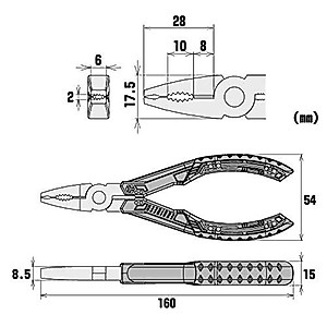 ENGINEER PZ-58 Screw Removal Pliers Extractor Pliers (Combination Pliers), with unique non-slip jaws for quickly removal of damaged or rusted fasteners
