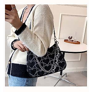 Y2k Purses and Handbags Gothic Grunge Purse Retro Alt Emo Small Shoulder Bags Clutch Purse with Zipper 90s Fashion Egirl Edgy (A)