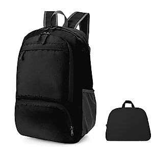 HYCOPROT 35L Hiking Backpack Ultralight lightweight Packable Foldable Water Resistant Travel Camping Outdoor Daypack (Black1)