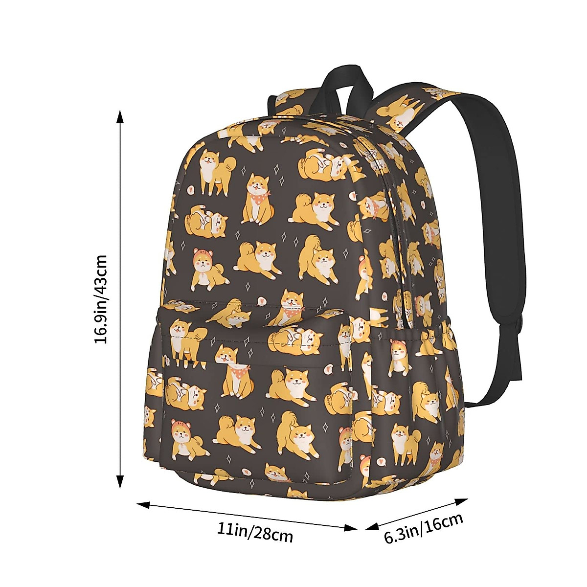 FeHuew 17 Inch Backpack Cute Dogs Shiba Inu Laptop Backpack School Bookbag Shoulder Bag Casual Daypack