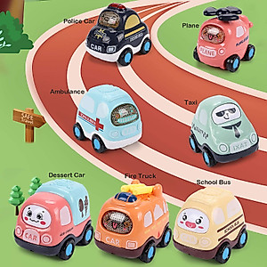 Winrayk Baby Toy Cars for 1 Year Old Boy Girl 7Pcs Friction Powered Push and Go Vehicles Cars with Play Mat/Storage Bag Early Educational Toys Toddlers Christmas Birthday Gift for Kids 1 2 3 Years Old