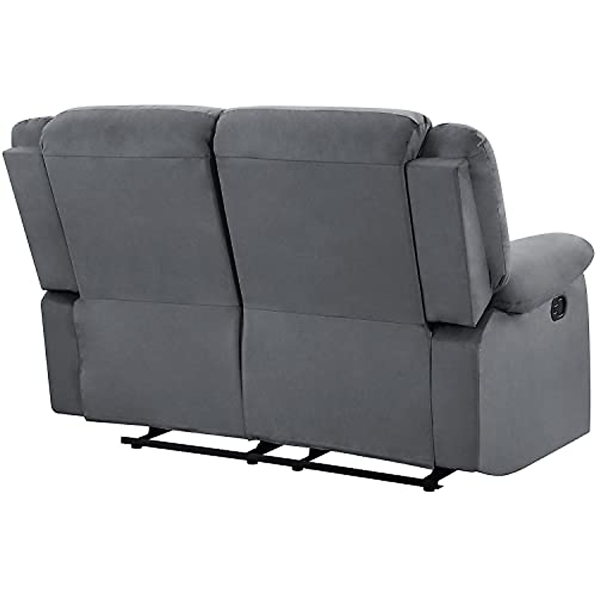 Blackjack Furniture Winthrop Microfiber, Modern Recliner Chair for Living Room and Home Theater, 60" L x 35" W x 40" H, Den Loveseat, Gray