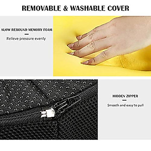 Memory Foam Seat Cushion for Office Chair-Coccyx Seat Cushion-Pain Relief Cushion-Orthopedic Seat Cushion Pillow-Ergonomic Contoured Posture Corrector-Short Plush-Grey