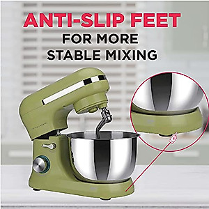 FRIGIDAIRE ESTM020-BUTTERFLY Retro Electric Stand Mixer, 4.75 Quart / 4.5L, 8 Speeds with Whisk, Dough Hook, Flat Beater Attachments, Splash Guard (Butterfly)