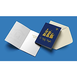 Better Office Products 50 Pack Religious Christmas Cards with Embossed Gold Foil Accents, 5" x 7", High Gloss, Gold Foil Interior Greeting, with 50 Envelopes, 50 Count Boxed Assortment