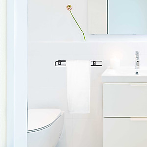 Benitem Adjustable Paper Towel Holder Under Kitchen Cabinet/ Wall Mount, 2 Installation Options by Clamps or Screws Instead of Self Adhesive, Towels Rolls/ Rack/ Bulk/ Bar (Black) (PTH-WB)