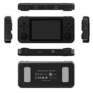 YEKKU Handheld Game Console,RG351M Metal Retro Game Console Handheld Video Game Player Linux,RK3326 with 2500 Games,3.5 inch IPS Screen Classic Pocket Game Cosole for Adults with 64GB TF Card