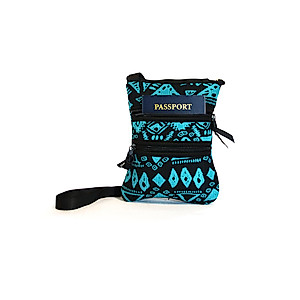 NuPouch Sling Hipster Cross Body Purse Women's Handbag, Blue Aztec