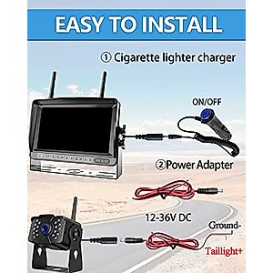 RV Wireless Backup Camera, DOUXURY IP69 Waterproof 170° Wide View Angle HD 1080P Backup Camera + HD LCD 7" Monitor, Digital Wireless Backup Camera System for Truck 5th Wheel Trailer Pickup Camper Bus