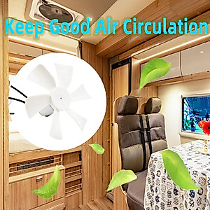 6’’ RV Vent Fan Motor & Fan Blade Replacement, 12V D-Shaft RV Vent Motor Compatible with Heng's, Elixir, Jensen, Jayco,Toyota Dolphin RV