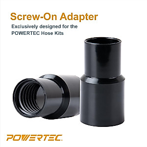 POWERTEC 70347 10 Ft. Dust Collection Hose Kit with 5 Fittings for Woodworking Power Tools Home and Wet/Dry Shop Vacuums