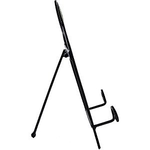Displays2go Curled Design Plate Easel, Black, Set of 2