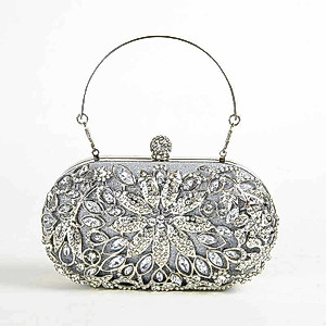 FIWOODELF Sparkling Rhinestone Clutch Purse Elegant Glitter Evening Bags Bling Evening Handbag for Wedding Party Prom Bride