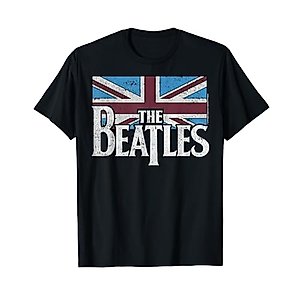 The Beatles British Flag Red, White, and Blue Short Sleeve T-Shirt