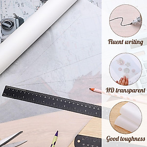Tracing Paper Roll 17in x 25yd, White Trace Paper Pattern Paper Translucent Tracing Paper for Sewing, Drawing, Sketching, Gift Wrapping