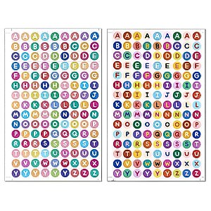 Asian 108 Markets A-Z Letter 5+5 Sheets Colorful Alphabet Vinyl Sticker Decorative Scrapbook for Hydroflasks Bottles Notebook Laptop Computer (Each Letter 0.5 Inches High) STK-PVC-10-ABC