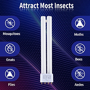 Bug Zapper Replacement Light Bulb for 18W Insect Attracting Lamp, 4-Pin, 18W Single H-Shaped Twin Tube Bulb for Outdoor Mosquito Zapper