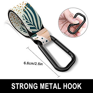 Gukeniu Baby Stroller Hooks for Hanging Bags, Universal Stroller Clips Accessories, Mommy Hook for Diaper Bag, Shopping Cart, Purse, Backpack - 2 Pack, Abstract Leaf