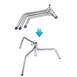 Neewer 2 Packs Stainless Steel Heavy Duty C-Stand, 5-10 feet/1.5-3 Meters Adjustable Photographic Sturdy Tripod for Reflectors, Softboxes, Monolights, Umbrellas