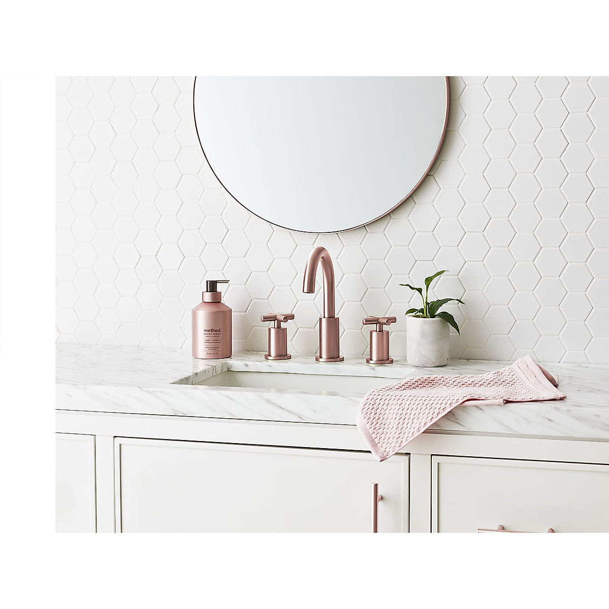 Method Gel Hand Soap, Vanilla + Raspberry, Reusable Pink Aluminum Bottle, Biodegradable Formula, 12 oz (Pack of 3)