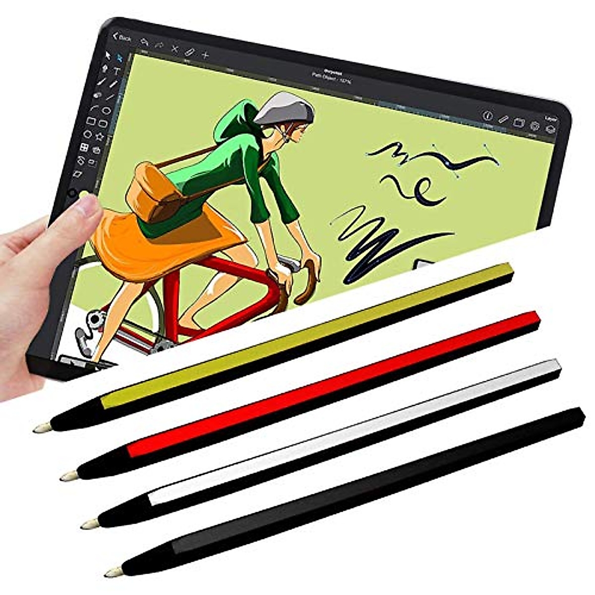 CactusAngui Touch Screens Stylus Pens, Soft Nib Capacitive Touch Screen Stylus Pencil Mobile Phone Tablet Accessory Compatible with Laptop Kindle ipad iPhone Samsung - Red