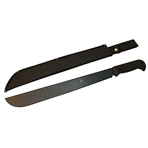 Lastworld 18" Long Hunting Machete with Sheath All Black