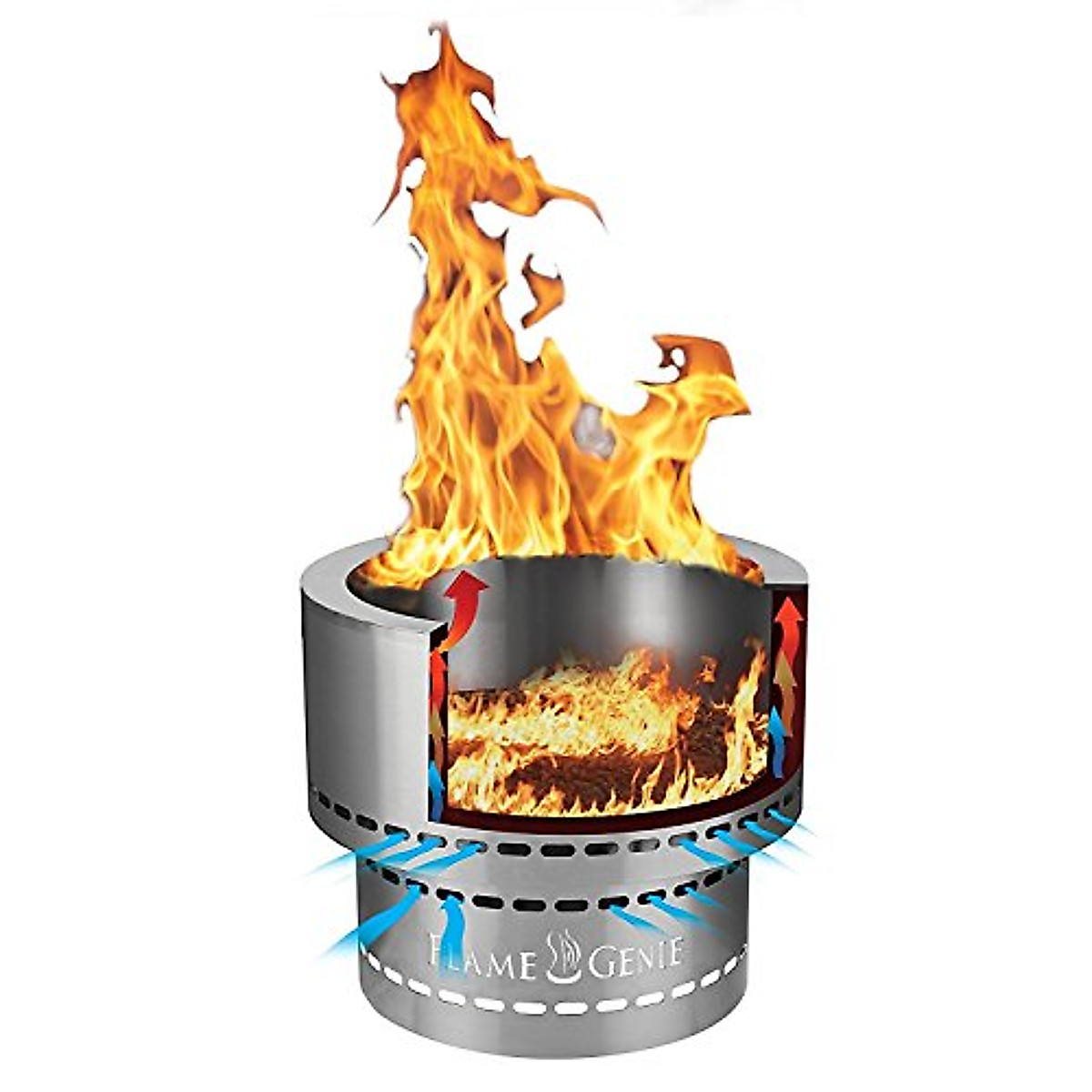 Flame Genie FG-19 Portable Smoke-Free Inferno Wood Pellet Fire Pit, USA Made, 19" Diameter, Black