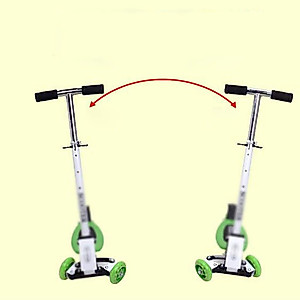 Ygqtbc Foldable Children's Scooter Yo-Yo Iron Bicycle PU Can Lift Three-Wheeled Scooter Scooter Swing