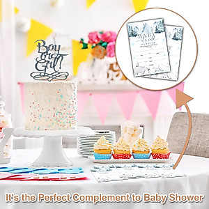 TIRYWT Winter Animal Baby Shower Invitations with Envelopes(25-Pack), 4"x6" Double-Sided Party Invites, Baby It's Cold Outside Gender Neutral Baby Shower Party Decorations Supplies Favors - E01